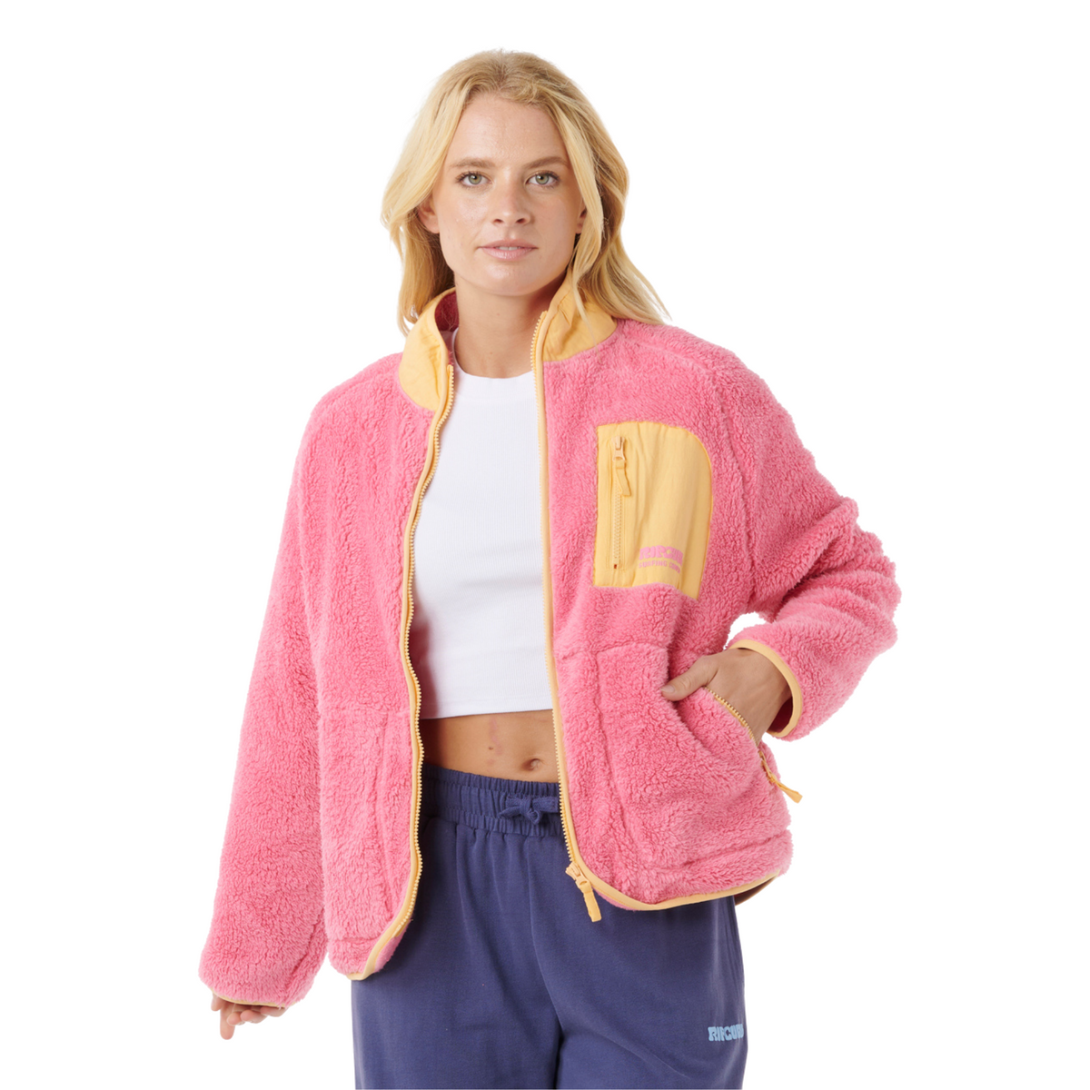 Rip Curl Women's Shore Break Polar Full Zip Fleece (Pink) – Landers ...