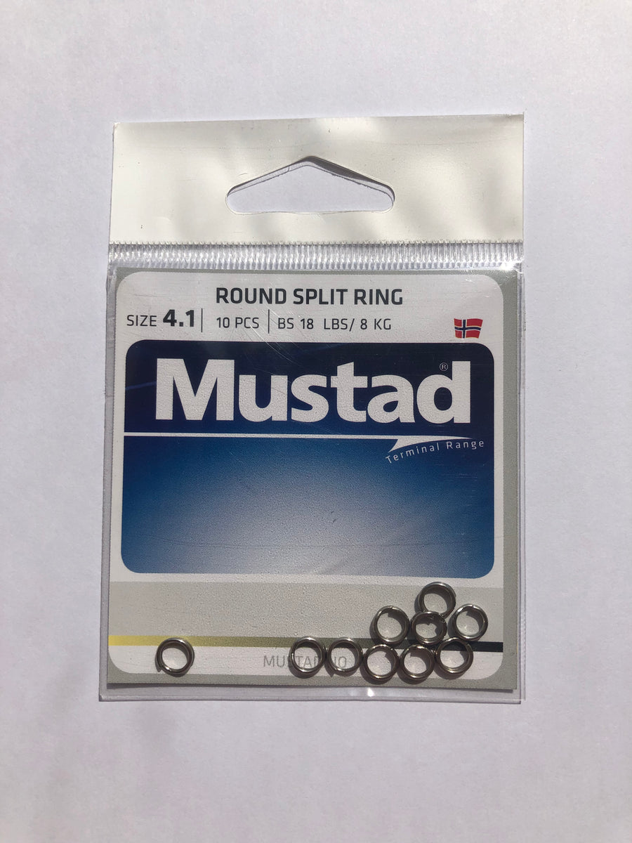 Mustad Round Nickel Split Ring (4.1mm/18lbs)(10 Pack) – Landers Outdoor ...