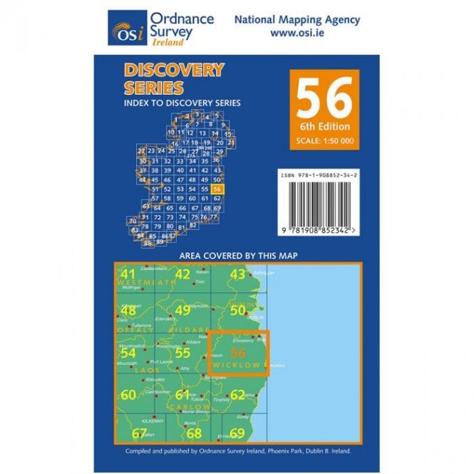 OSI Discovery Map 56 - Laminated (Part of Dublin, Kildare & Wicklow)(1 ...